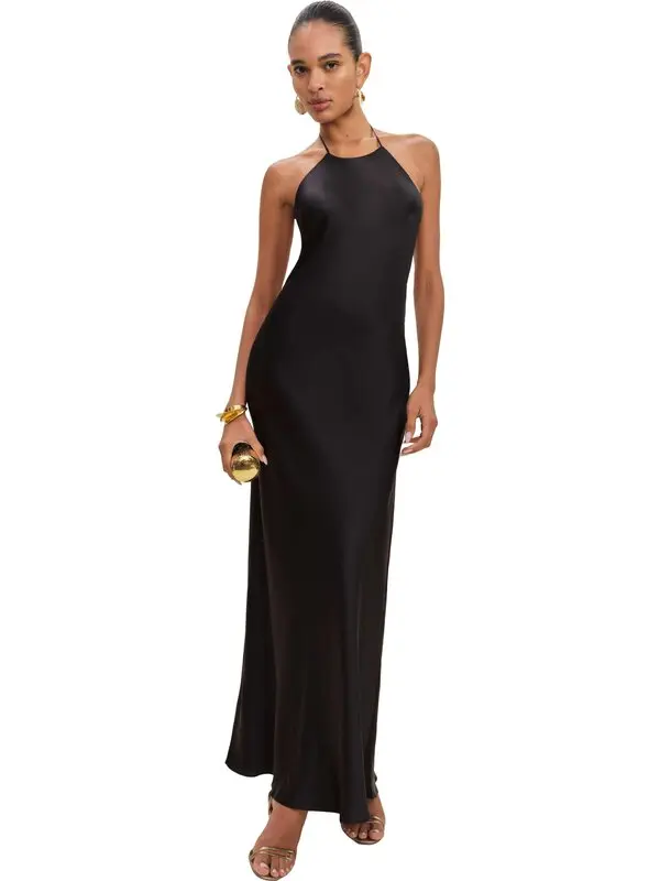 REFORMATION Jeany Silk Dress - Black