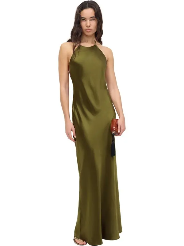 REFORMATION Jeany Silk Dress - Green