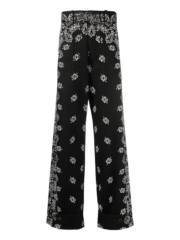 Amiri Paisley-print Cotton Trousers - Black