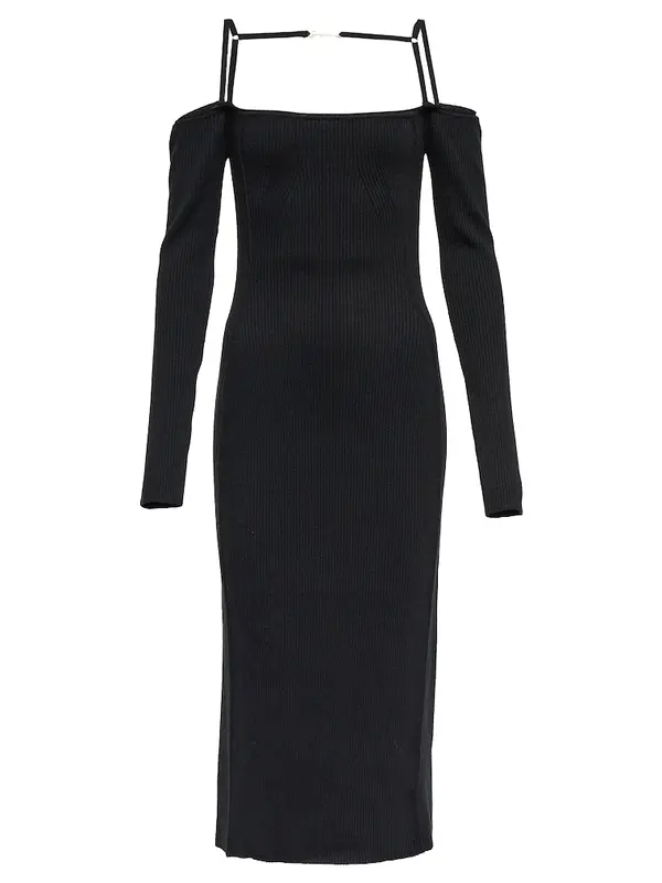 Jacquemus La Robe Sierra Midi Dress - Black