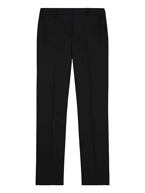 The Kooples Tailored Slim-fit Mid-rise Wool Trousers - Bla01