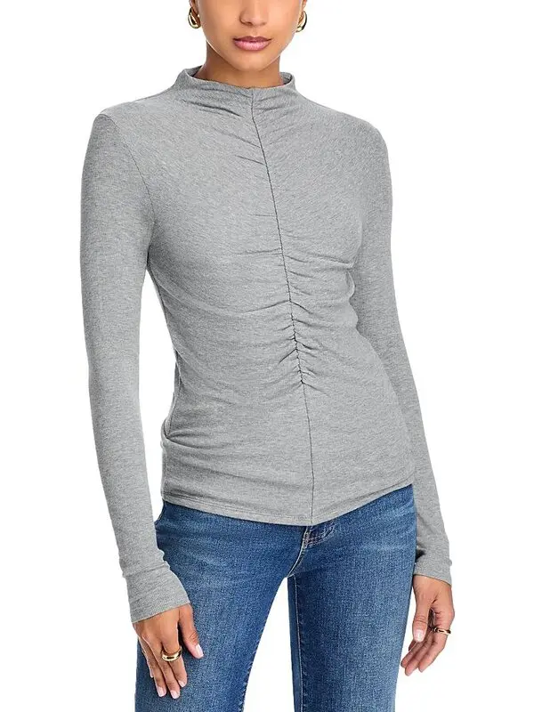Veronica Beard Theresa Turtleneck Top - Heather Gray