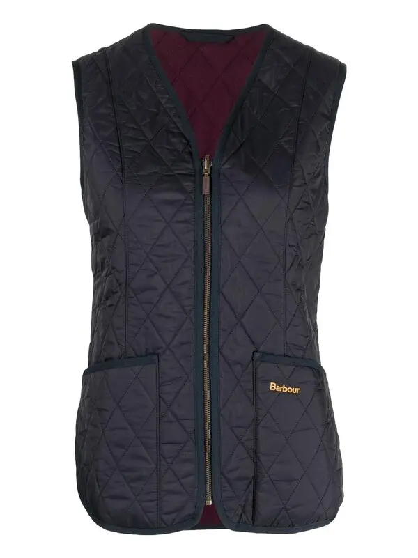 Barbour Quilted V-neck Gilet - Blue