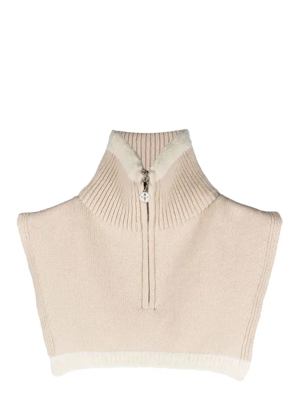 BARRIE Cashmere Zip-up Collar - Neutrals