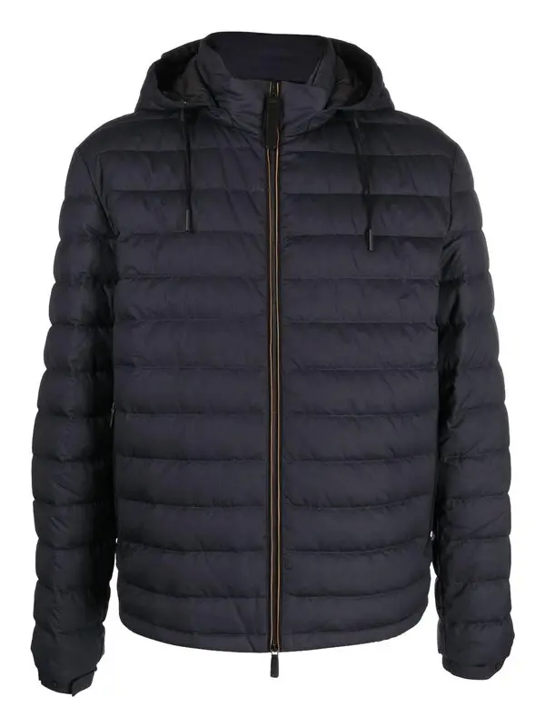 Zegna Hooded Padded Jacket - Blue