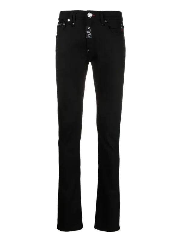 Philipp Plein Hexagon Low-rise Slim-cut Jeans - Black