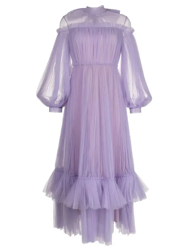 Huishan Zhang Alicia Ruffled Gown - Purple