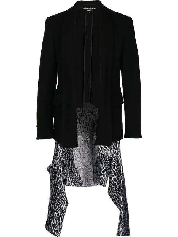Comme Des Garçons Asymmetric-hem Wool Blazer - Black