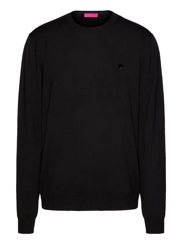 Valentino Garavani Roman Stud Virgin Wool Jumper - Black