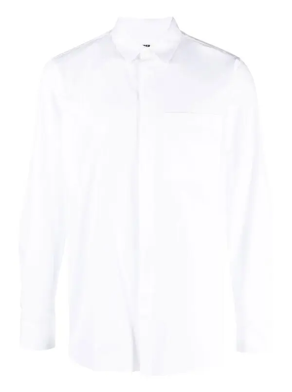 JIL SANDER Concealed-front Fastening Poplin Shirt - White