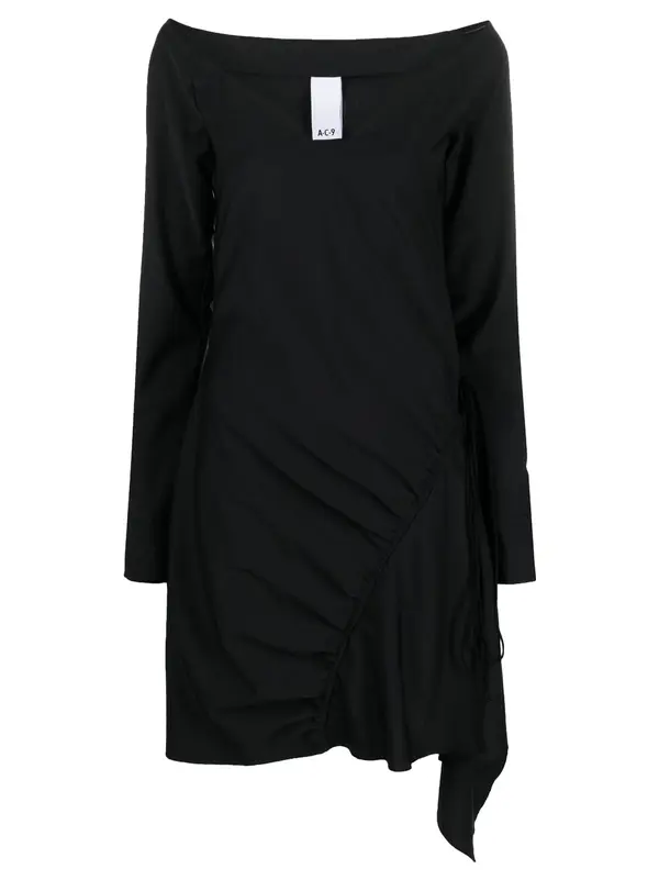 AC9 Belted Asymmetric Dress - Black