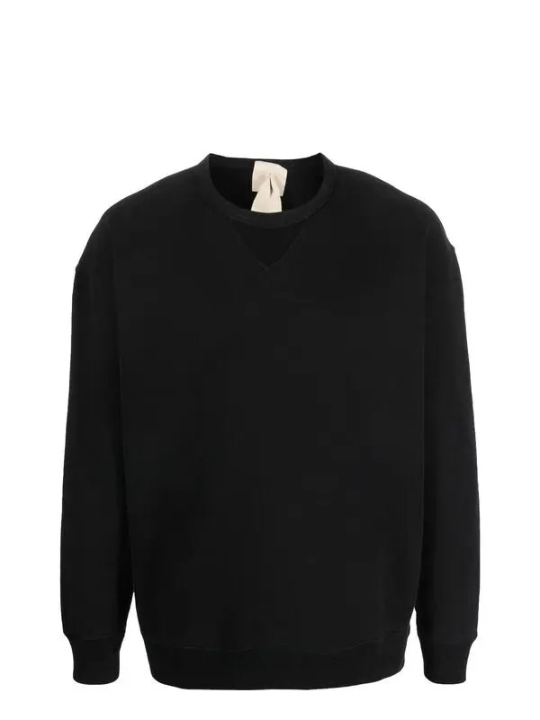 TEN C Logo-patch Crewneck Sweatshirt - Black