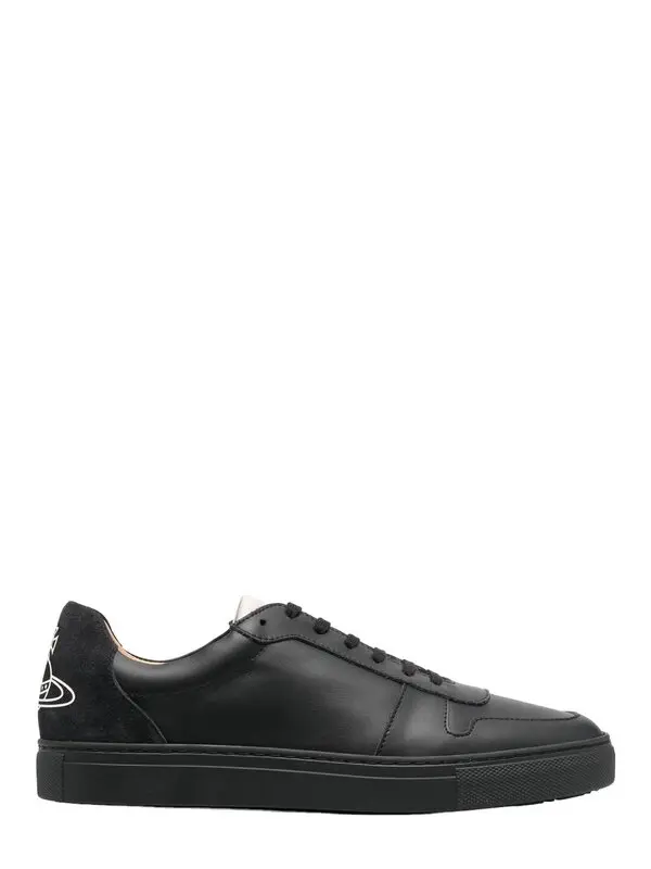 VIVIENNE WESTWOOD Logo-print Calf Leather Sneakers - Black
