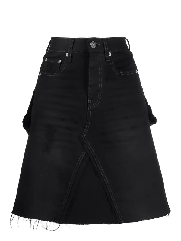 Balenciaga A-line Denim Skirt - Black