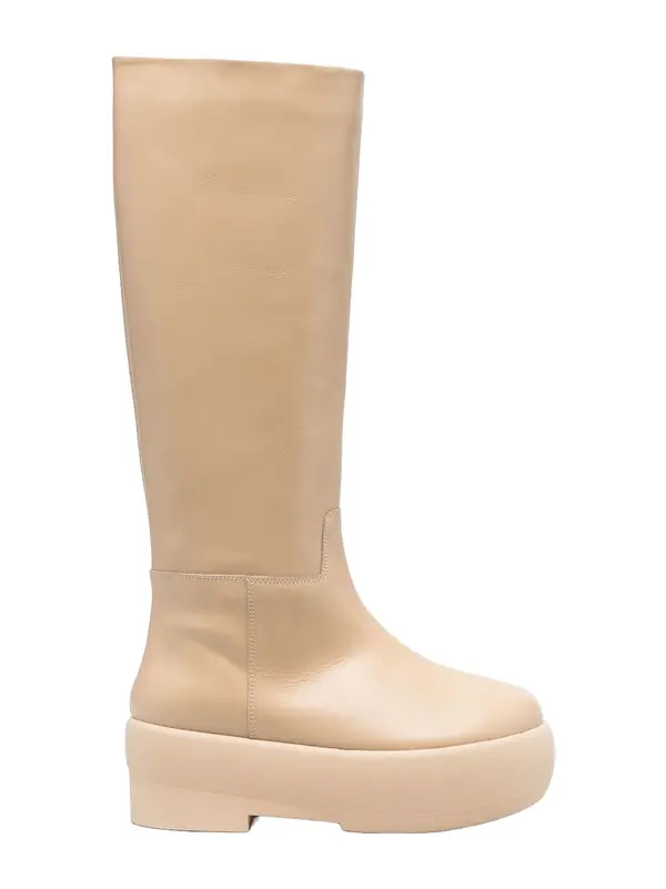 GIABORGHINI Gia Flatform Boots - Neutrals
