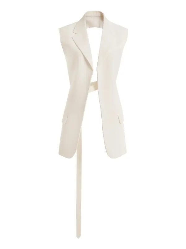 Victoria Beckham Wool Blazer Vest - White