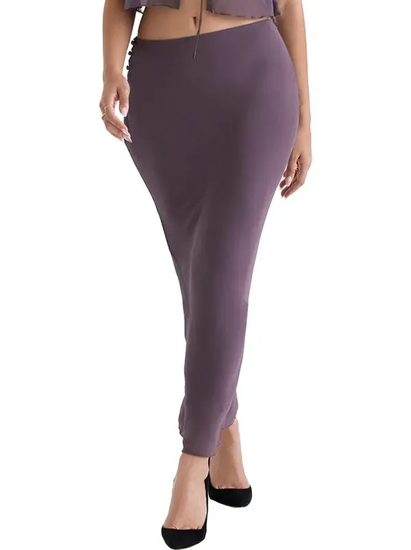 House Of Cb Dyana Maxi Skirt - Dark Mauve