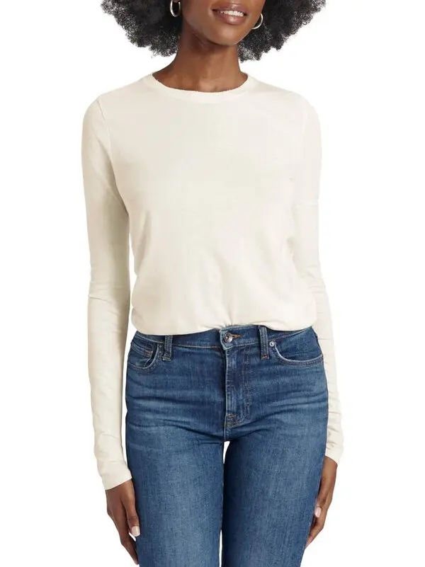 Splendid Becca Crewneck Knit Top - Stone