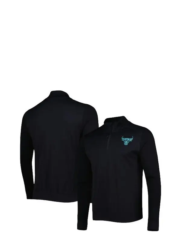 LEVELWEAR Chicago Bulls Engineered Knit Quarter-zip Jacket - Black