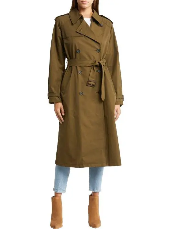 NILI LOTAN Tanner Trench Coat - Olive Green