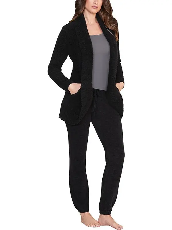 Barefoot Dreams Cozychic Chenille Shawl Cardigan - Black