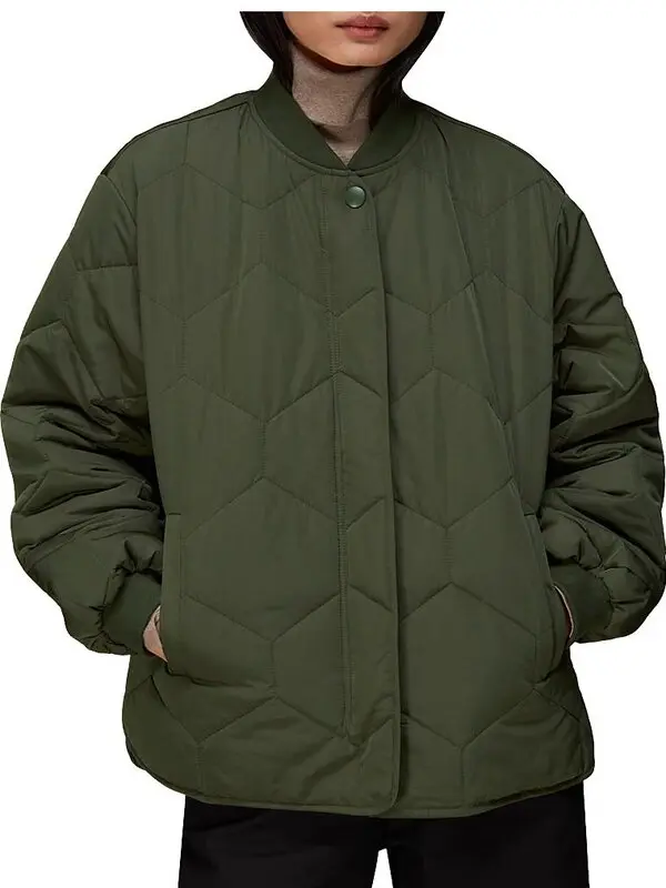 Whistles Ida Short Quilted Jacket - Khaki