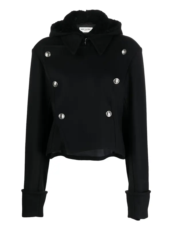 Saint Laurent Detachable-hood Military Jacket - Black