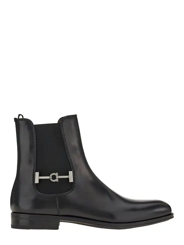 FERRAGAMO Buckled Chelsea Boots - Black