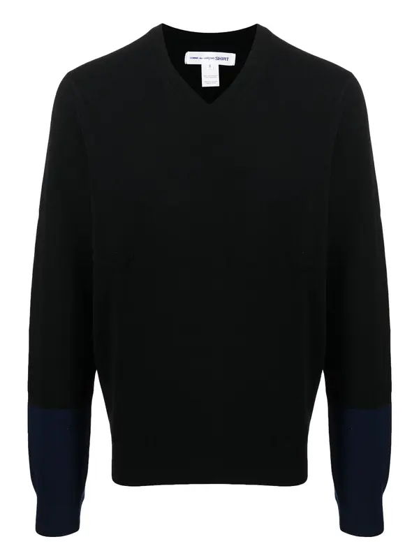 Comme Des Garçons V-neck Jumper - Black