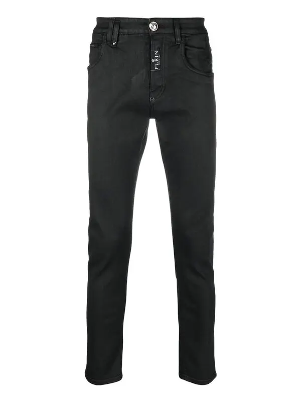 Philipp Plein Skull Patch Skinny-cut Jeans - Black
