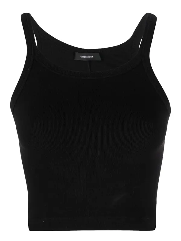 Wardrobe.NYC Scoop-neck Cropped Top - Black