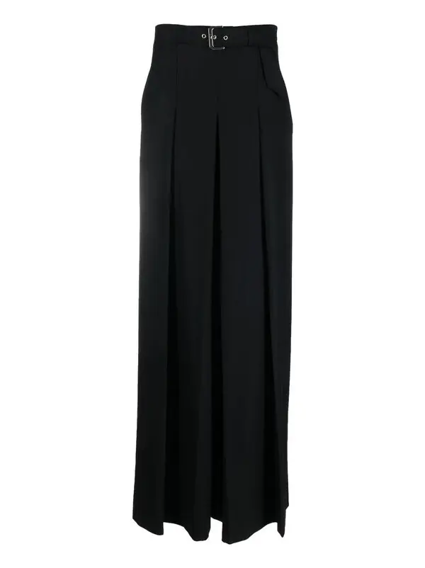 Alberta Ferretti Belted-waist Wide-leg Trousers - Black