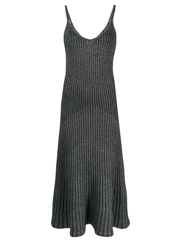 N.peal Lurex-knit Midi Dress - Black