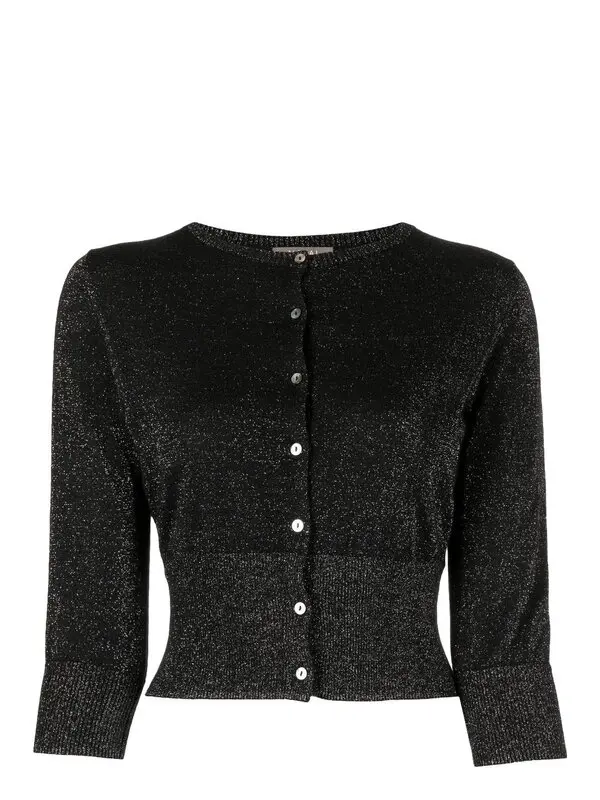 N.peal Shimmer-knit Cardigan - Black