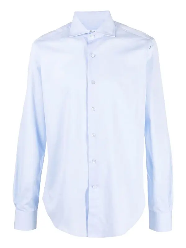 ORIAN Long-sleeve Button-up Shirt - Blue