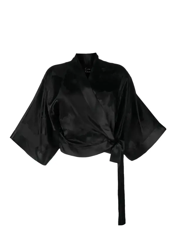 Carine Gilson Silk Jacquard Blouse - Black
