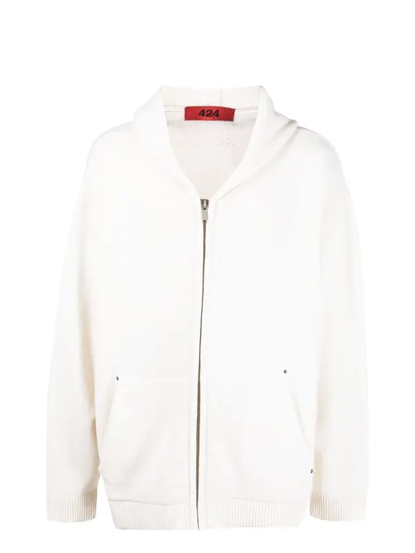 424 Zip-up Wool-blend Hoodie - White
