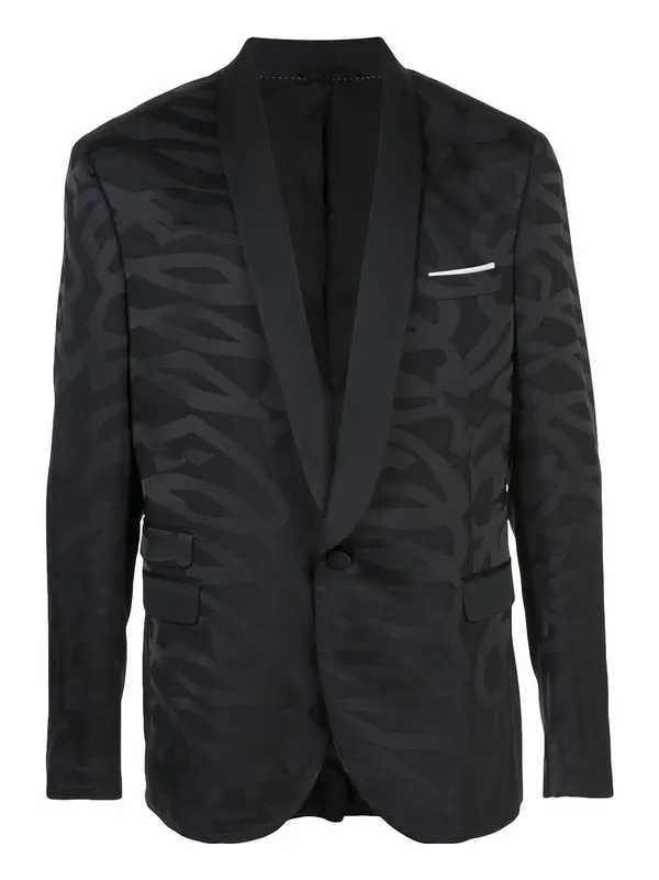 Neil Barrett Patterned Satin Jacket - Black