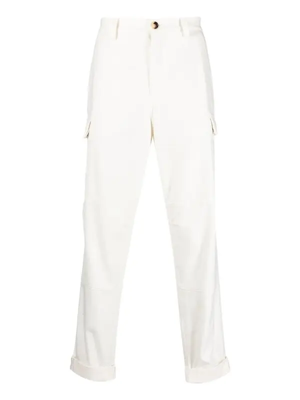 Brunello Cucinelli Tapered-leg Cargo Trousers - White