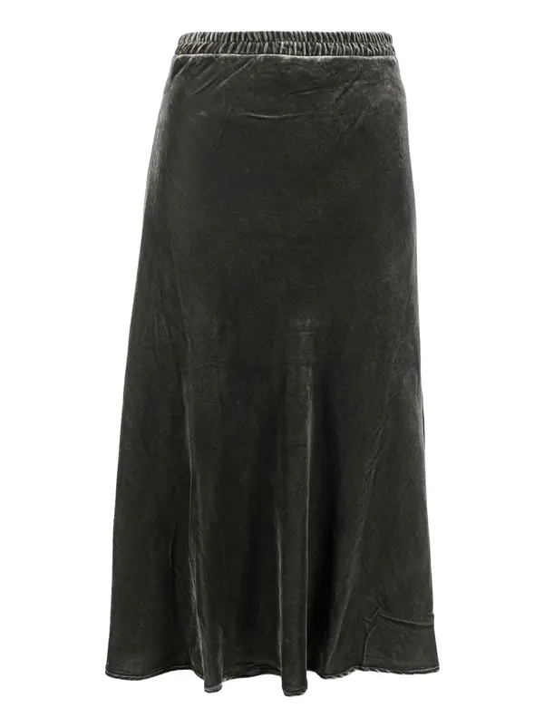 Gold Hawk Velvet Maxi Skirt - Grey