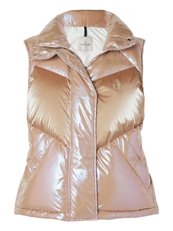 Moncler Faucille Quilted Down Vest - Pink