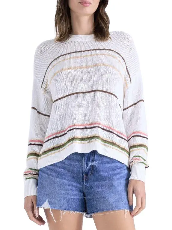 PISTOLA Eva Rib Knit Cotton Sweater - Light Tumeric Multi Stripe
