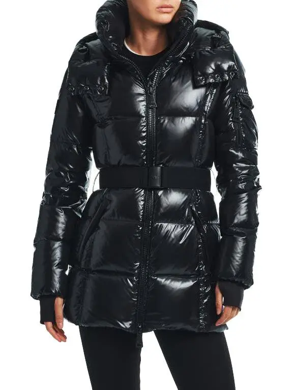 Sam. Soho Belted Down Puffer Coat - Jet