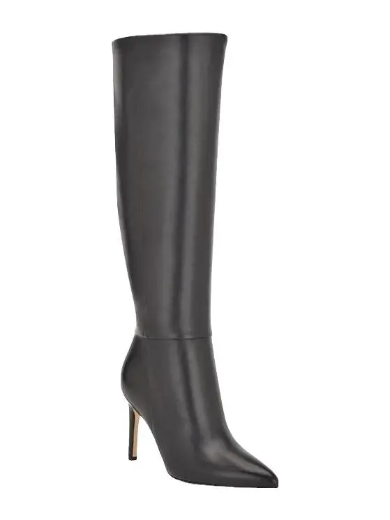 Nine West Richy Pointed Toe Knee High Boot - Black Suede