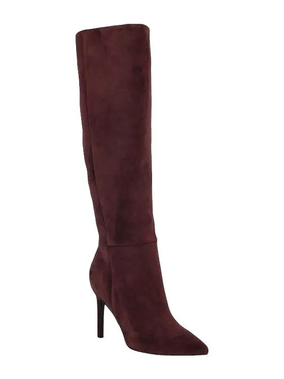 Nine West Richy Pointed Toe Knee High Boots - Dark Red 603