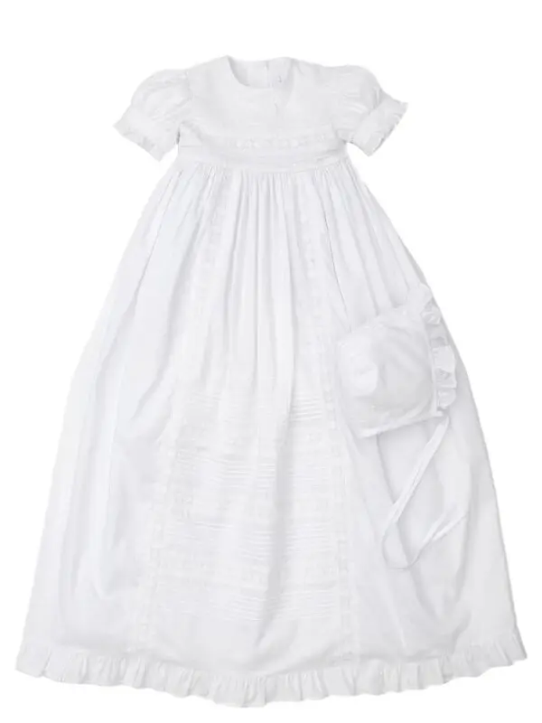 KISSY KISSY Embroidered Cotton Christening Gown And Bonnet - White
