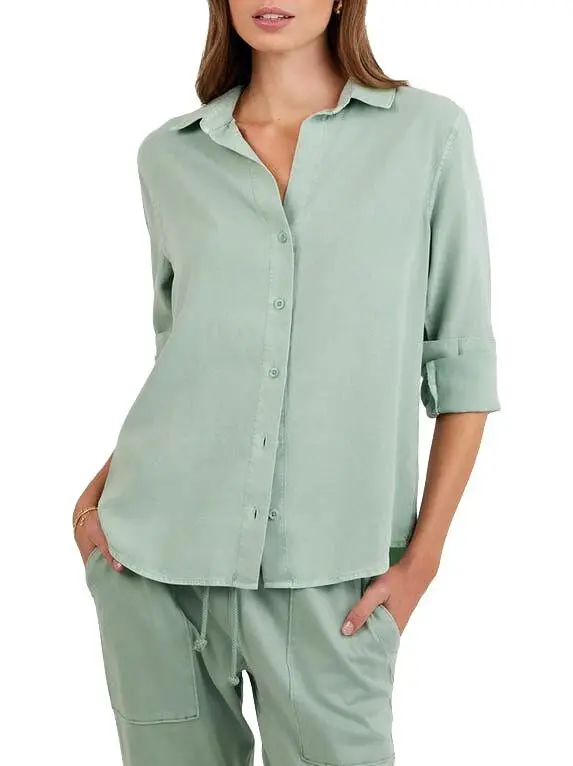 Bella Dahl Classic Button-up Shirt - Oasis Green