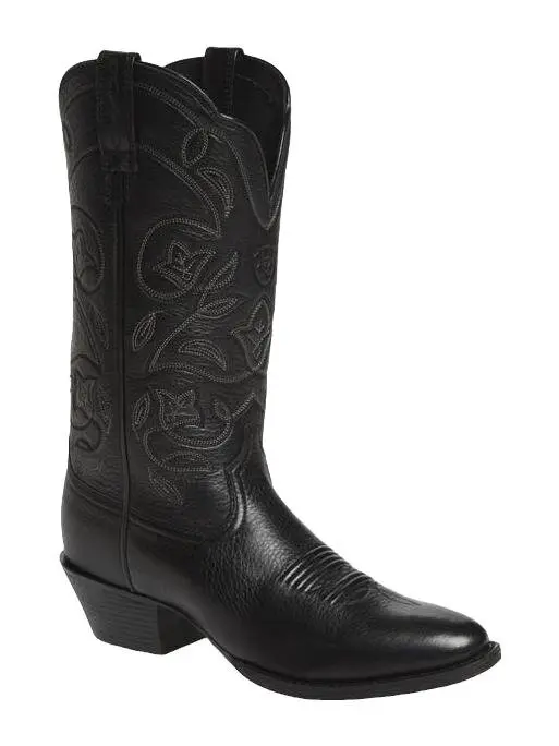 Ariat Heritage Western R-toe Boot - Black Leather