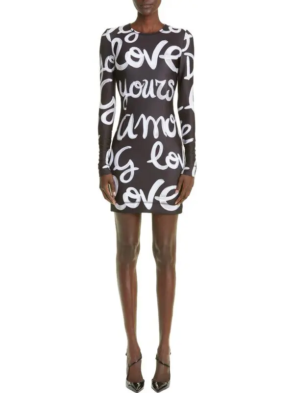 Dolce & Gabbana Stretch Jersey Minidress - Hntrw Dg Love Yourself Fdo