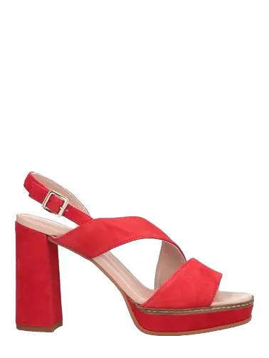 MARC CAIN Leather Sandals - Red